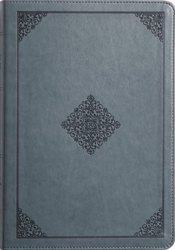 ESV Large Print Wide Margin Bible (Trutone, Slate Blue, Ornament Design ...